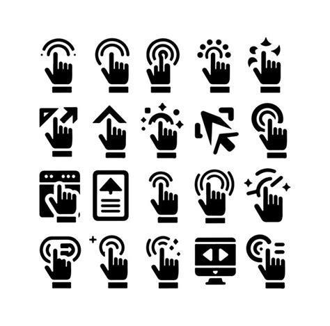 Set Of Arrow Web Cursors Set Computer Pointer Click Icon Clicking