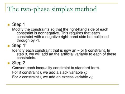 ppt the two phase simplex method powerpoint presentation id 222508