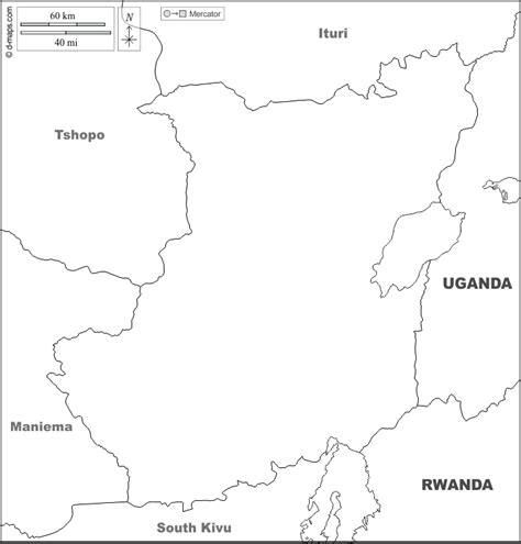 Kivu Del Norte Mapa Gratuito Mapa Mudo Gratuito Mapa En Blanco