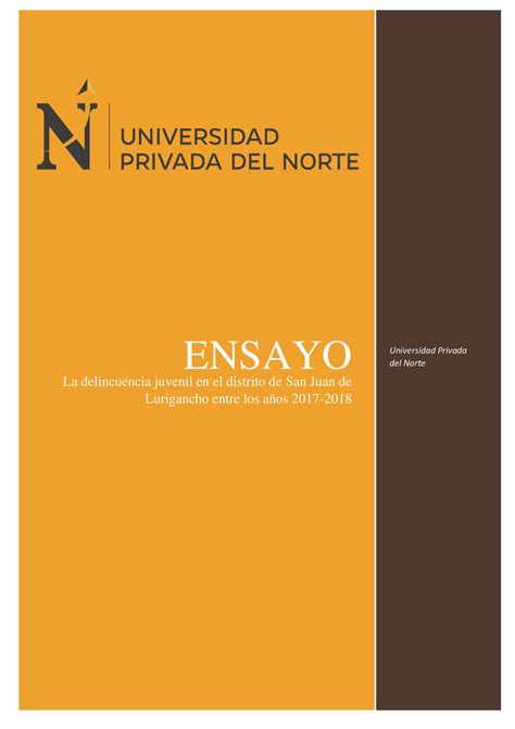 1 Ensayo Logica Juridica Universidad Privada ENSAYO Del Norte La