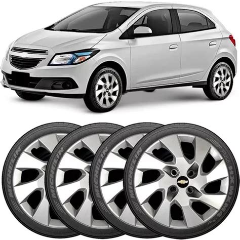 Jogo 4 Carlotas Aro 14 Onix Prisma 2013 2014 2015 2016 Prata MercadoLivre