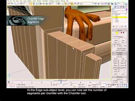 3DStudio MAX Edit Poly Modifier Edge Chamfer Edges 3DS Max Video