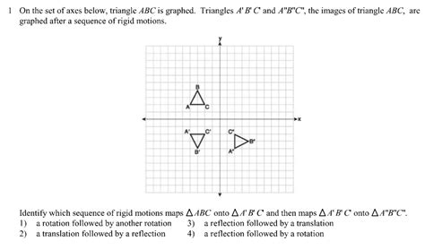 solved 1 on the set of axes below triangle abc is graphed