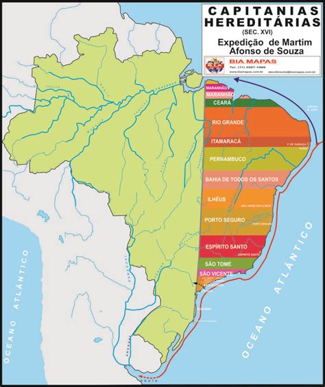 Brasil Capitanias Hereditárias Bia Mapas