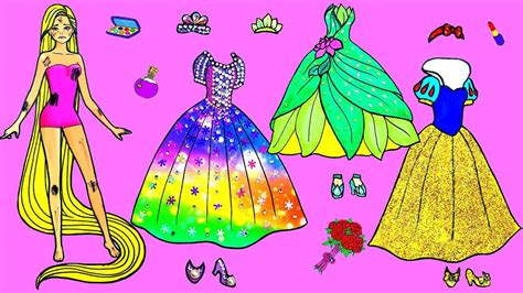 Paper Dolls Dress Up Rapunzel Costumes Simple Papercrafts Dresses