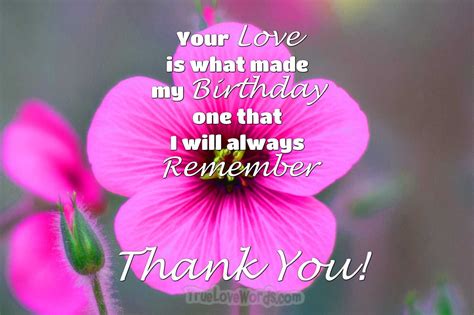 60 Thank You Messages For Birthday Wishes True Love Words