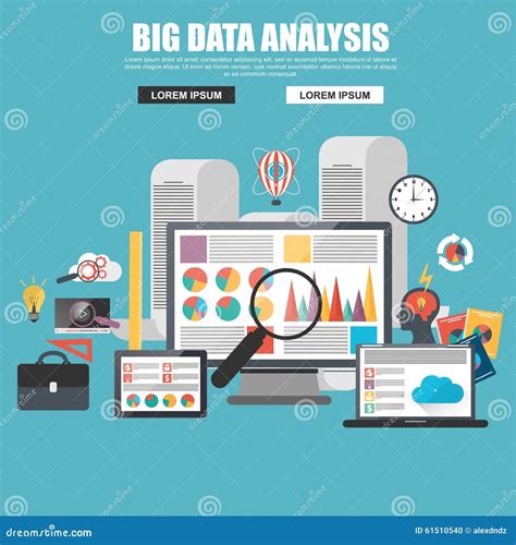 Flat Design Concept Of Business Big Data Analysis Stock Vector Image