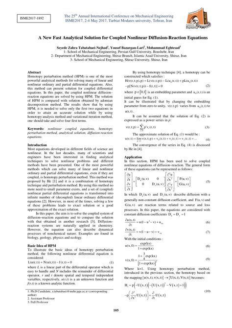 pdf a new fast analytical solution for coupled nonlinear diffusion reaction equations