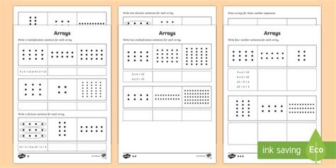 Multiplication Arrays Worksheets Math Monks Array Worksheets
