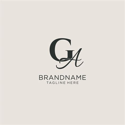 Monograma De Letras Iniciales Ga Con Elegante Estilo De Lujo Identidad