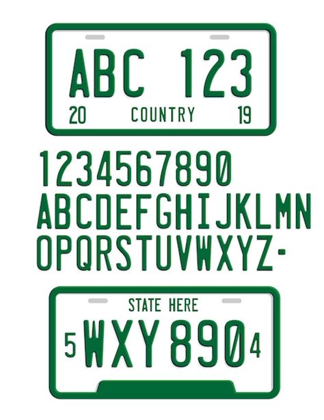 Premium Vector License Plate Font 3D Vector Template