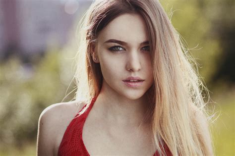 Fondos De Pantalla Mujer Cara Retrato Rubia Profundidad De Campo