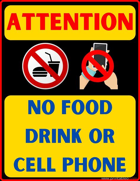 No Food Or Drink Sign Printable Pdfs Printableo