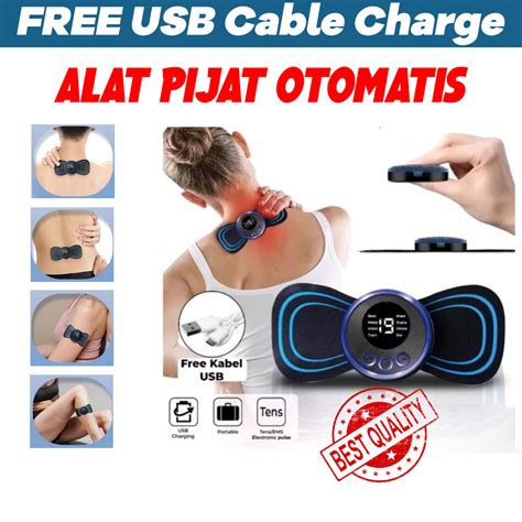 Jual Portable Massage Alat Pijat Leher Terapi Mini Pad Electric Ems