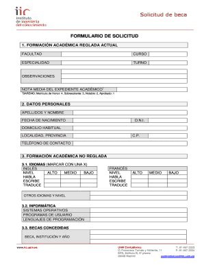 Completable En línea iic uam FORMULARIO DE SOLICITUD biicbbuambbesb