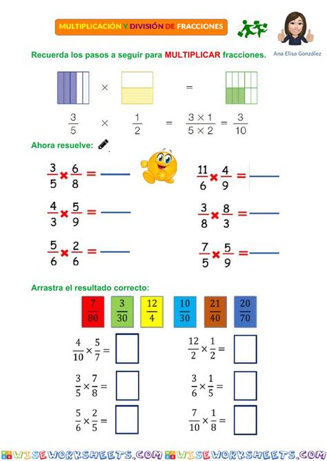 Multiplicaci N Y Divisi N De Fracciones Worksheet Online Wiseworksheets
