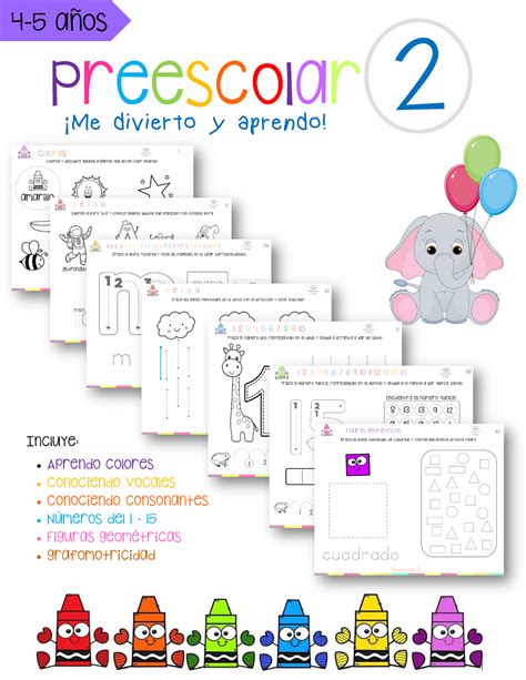 Preescolar 2 Me divierto y aprendo 4 5 años Me divierto y aprendo