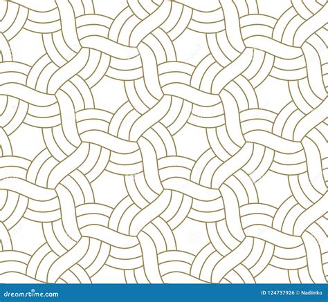 Modern Simple Geometric Vector Seamless Pattern With Gold Line Texture