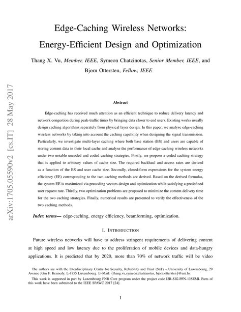 full article edge caching wireless networks energy efficient design and optimization