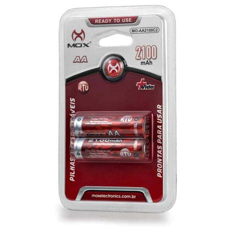 Pilha Recarregável Classe Aa 1 2v Rtu Ni Mh 2700 Mah Mox Moaa2100c2