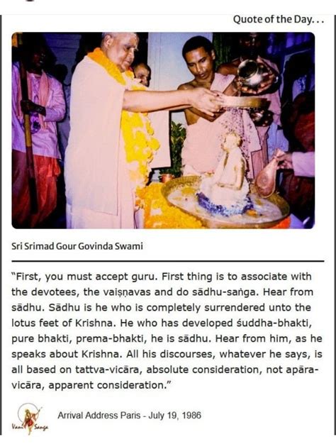 Guruvani SRI SRIMAD GOUR GOVINDA SWAMI MAHARAJ Quote Of The Day