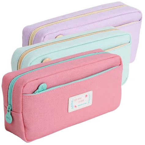 Cute Stationery Fresh Canvas Pencil Case Large Capacity Pencil Bag