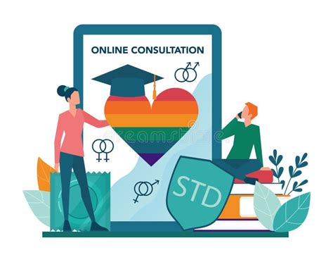 Sexual Education Online Service Or Platform Sexual Health Lesson Stock Vector Illustration Of