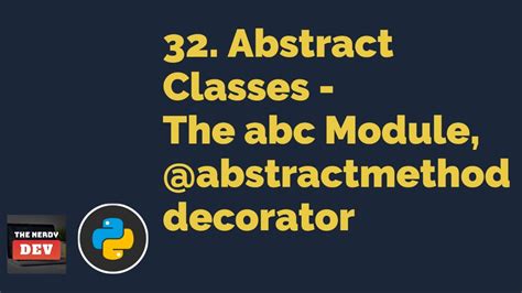 abstract classes abc module abstractmethod python tutorials for beginners youtube