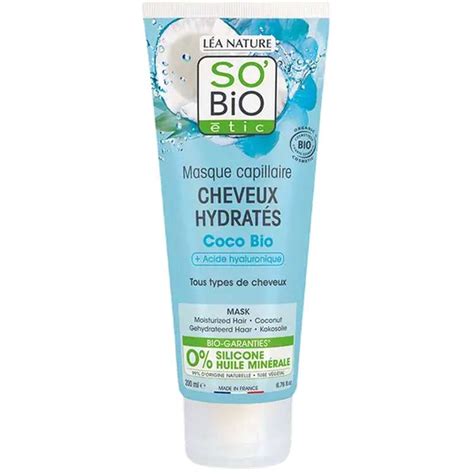 Masque cheveux hydratés Coco Acide hyaluronique So Bio Etic 200 ml