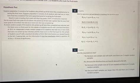 solved hypothesis test suppose population 1 consists of all