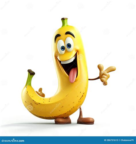 Funny Happy Cute Smiling Banana Flat Cartoon Kawaii Character