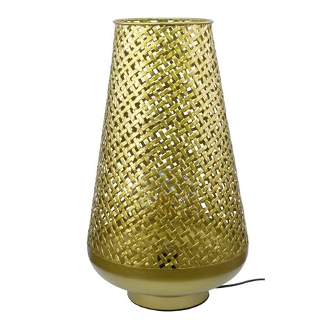 Lampe à poser en métal doré ajouré GM TANIS