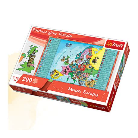 TREFL Puzzle Układanka 200 el MAPA EUROPY 15503