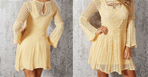 Vestido de crochê manga longa Passo a passo