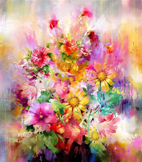 Mazzo Di Stile Multicolore Della Pittura Dell Acquerello Dei Fiori