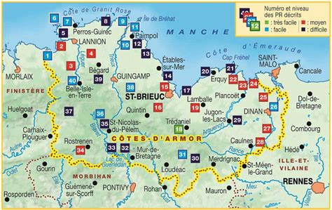 Carte Des C Tes D Armor Vacances Arts Guides Voyages