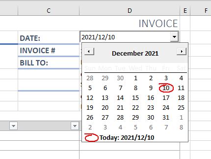 Excel Date Drop Down List