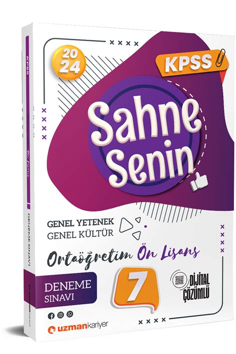 Uzman Kariyer 2024 KPSS Lise Ön Lisans Genel Yetenek Kültür 7