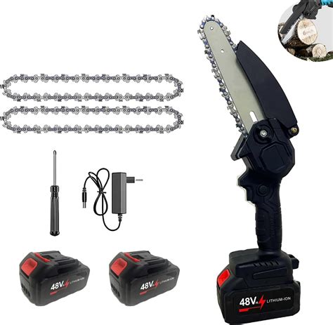Mini Motosierra Inalámbrica de Mano Motosierra portátil con 2 baterías