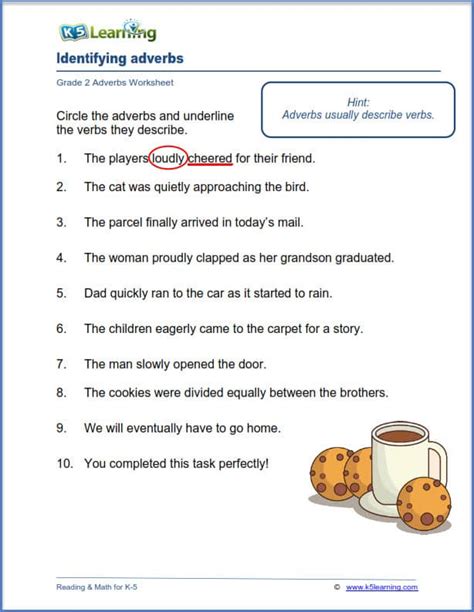 Adverb Worksheets For Elementary School Printable Free K5 Learning