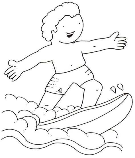 Colorir E Pintar Surfista Para Colorir