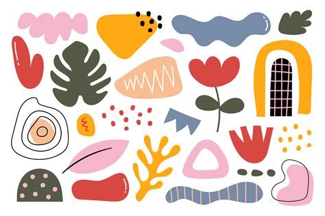 Hand Drawn Organic Shapes Abstract Background Vector Illustration
