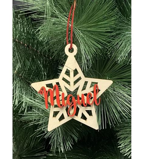 Estrella Copo De Nieve Con Nombre Adornos Navidad Florifusta