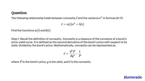 solved the following relationship holds between convexity c⃗ and the variance σ 2 in formula 9