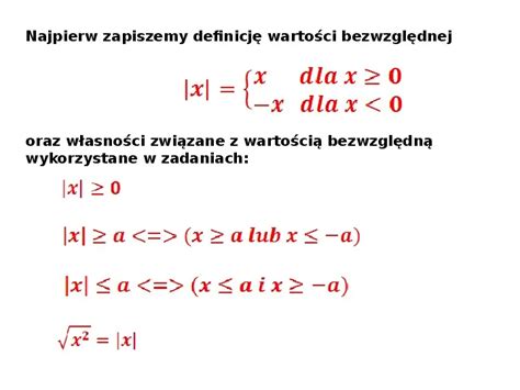 Prezentacja równania nierówności z wartością bezwzględną Świat