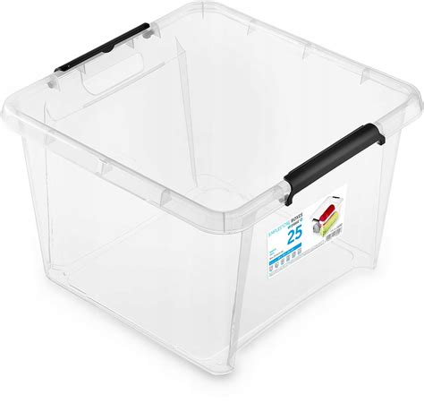 Pojemnik ogranizer plastikowy pudło z pokrywą 25 l 13803779357 Allegro pl