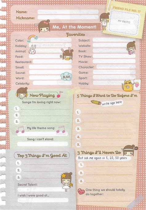 Slam Book Templates Blank Version