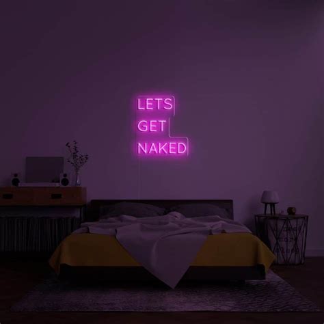 Lets Get Naked LED Neon Sign Néon Mural
