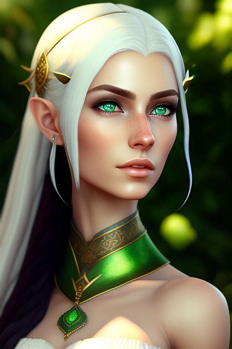 Lexica Beautiful White Skin Blue Eyed Woman With Dark Hair Elf Ears