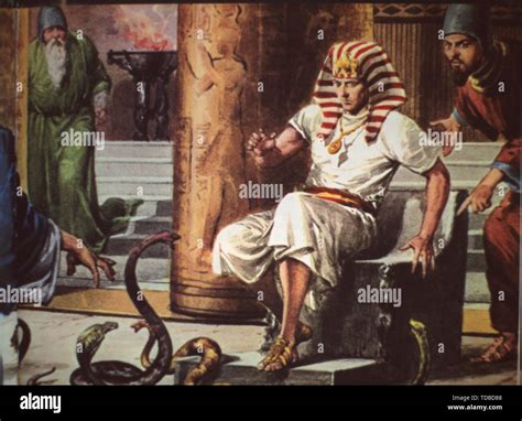 Ilustración de la Biblia representando Éxodo 7 8 el faraón y las